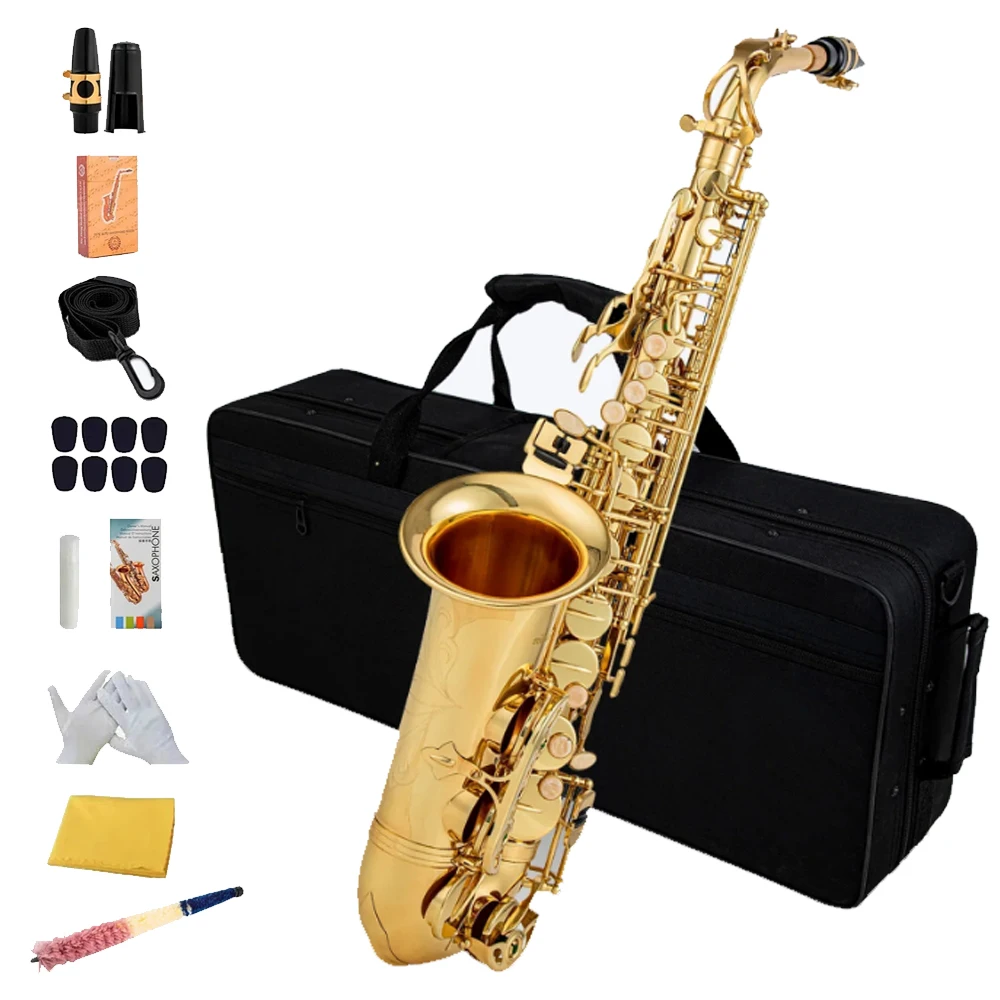 Sassofono-contralto-Eb-di-alta-qualit-ottone-laccato-oro-E-piatto-Sax ...