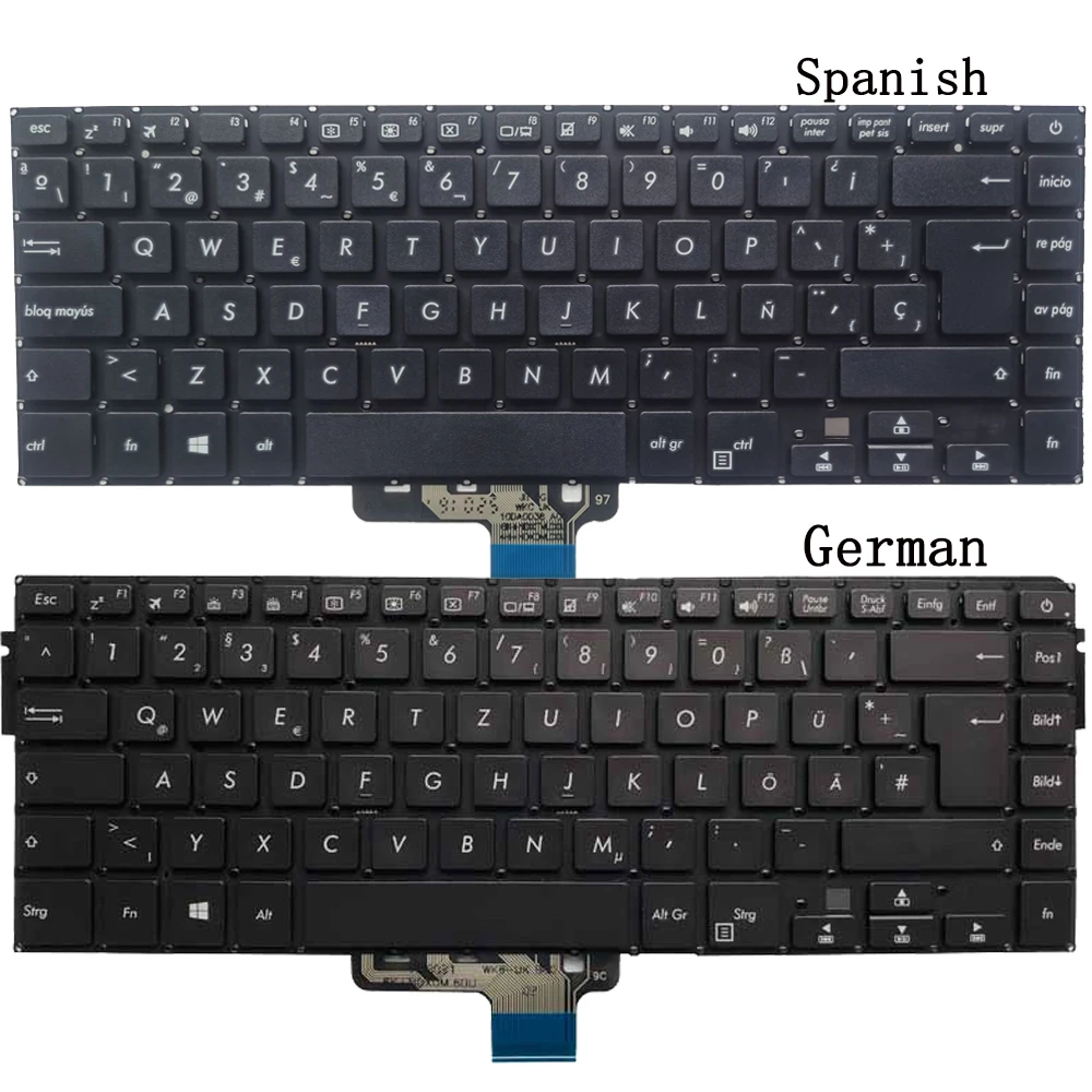 Novo teclado alemão/espanhol para asus vivobook x510 x510u x510u x510ua ...