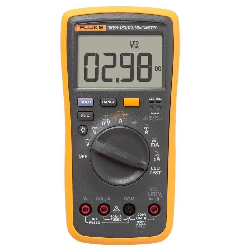 Fluke 18B+ Digital Multimeter AC/DC Voltage Current LED Test Auto ...