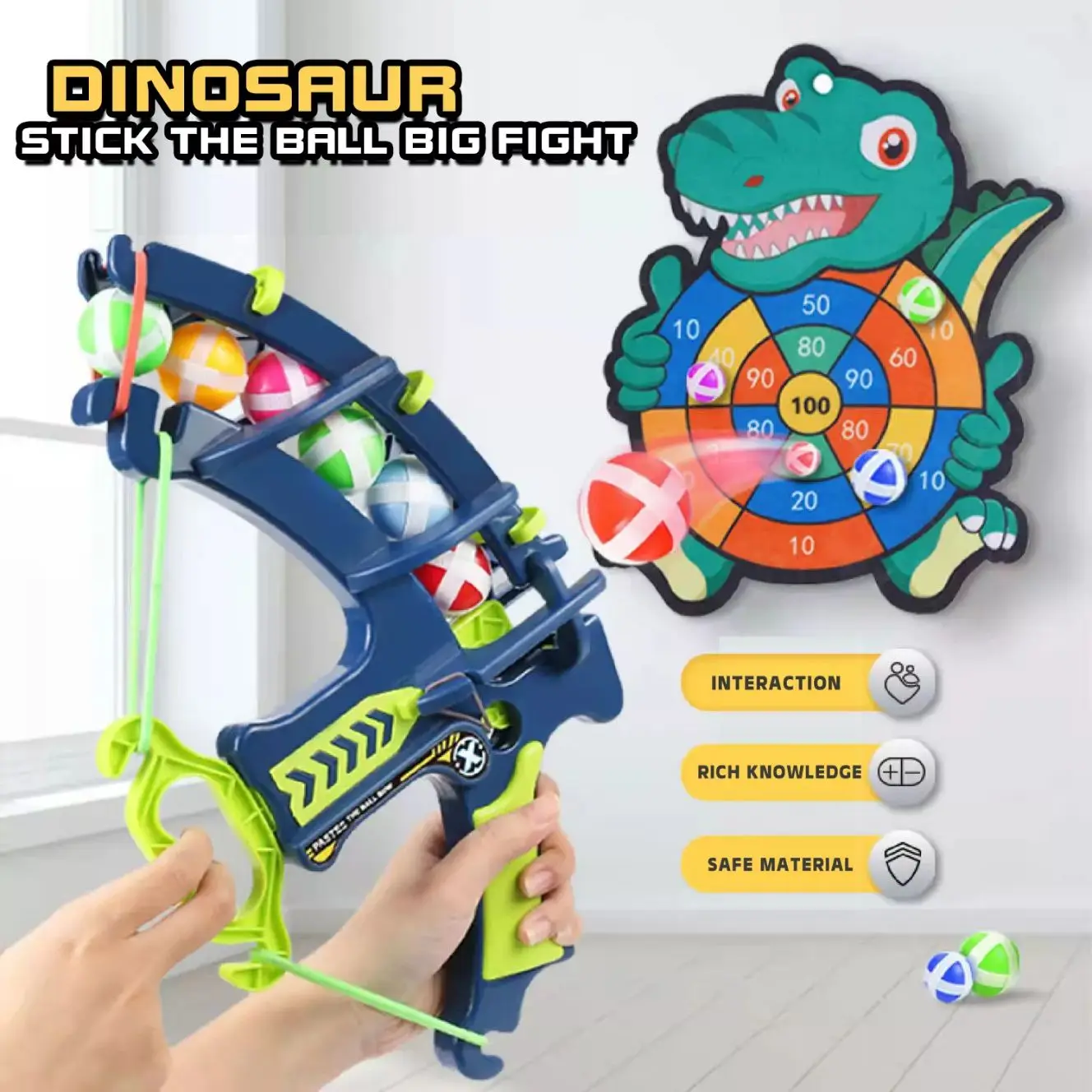 Dinosaur-Slingshot-Arrow-Sticky-Ball-DartBoard-Shooting-Bow-Target ...