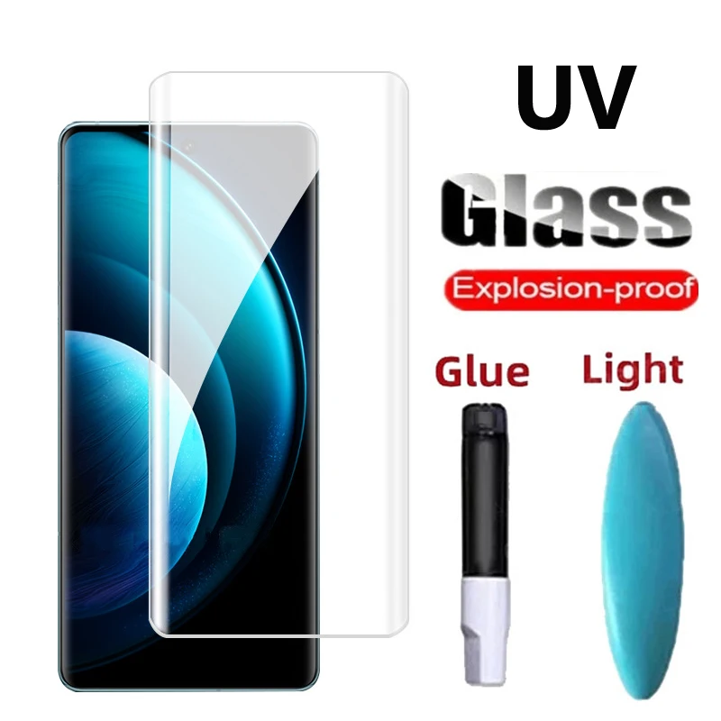 UV-Tempered-Glass-For-ViVO-X100-Pro-X90-Pro-Plus-Full-Flue-Screen ...
