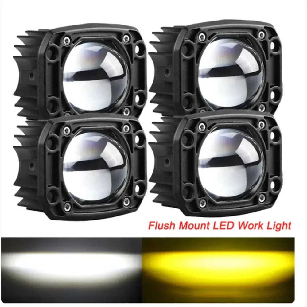 BMAD-3-LED-Light-Pods-Offroad-12V-24V-Flush-Mount-Spotlight-Angel-Eyes ...