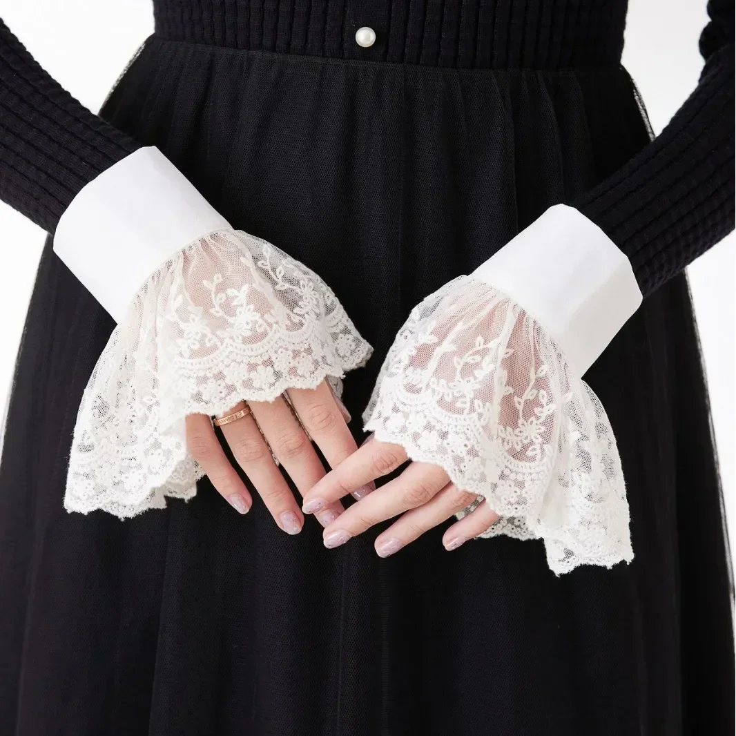 Lady's mesh lace accessory arm sleeve, three-dimensional decoration ...