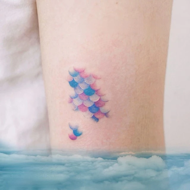 Mermaid Scale Hip Tattoos