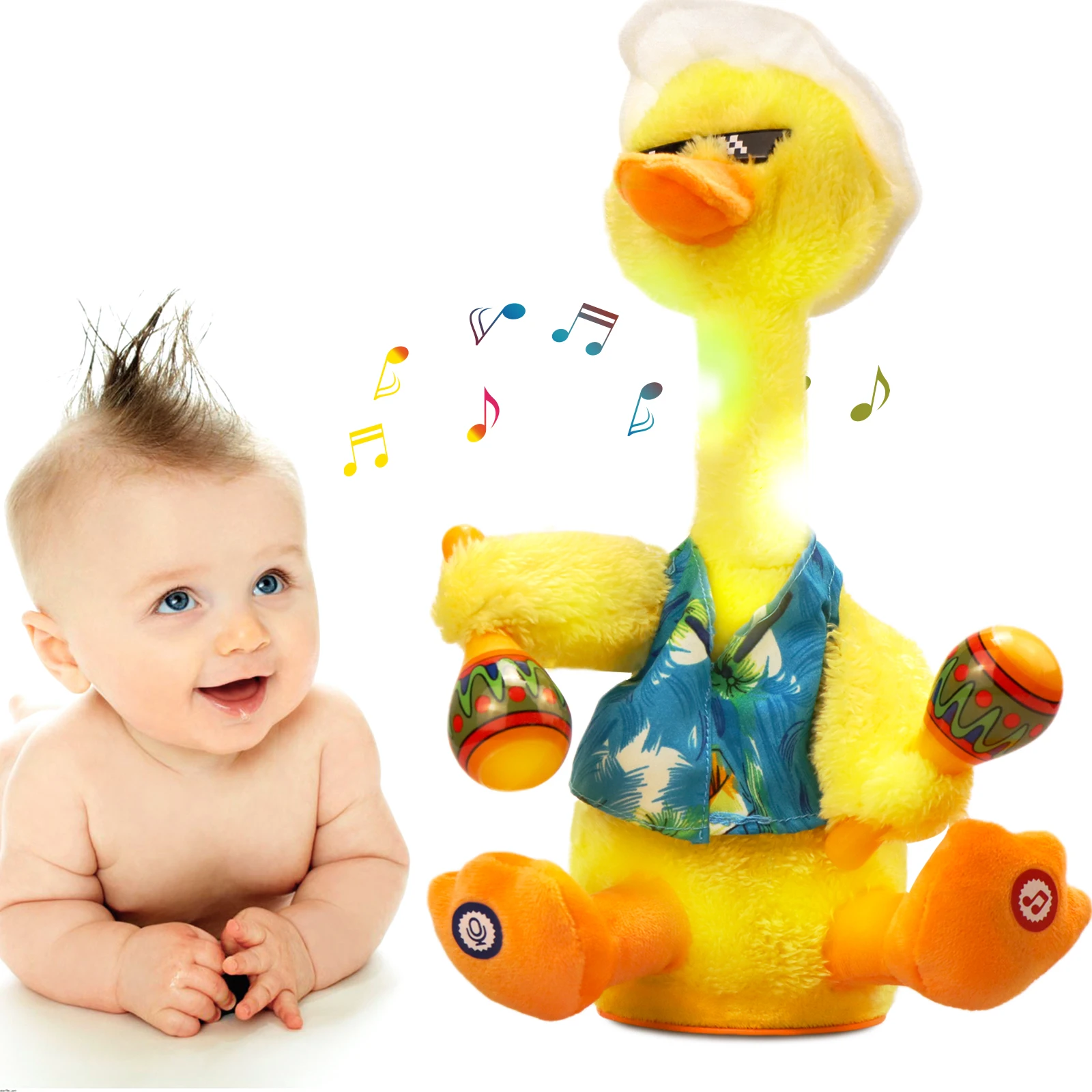 Talking-Duck-Toy-Repeats-Dancing-Electric-Duck-Baby-Toys-Toddlers ...