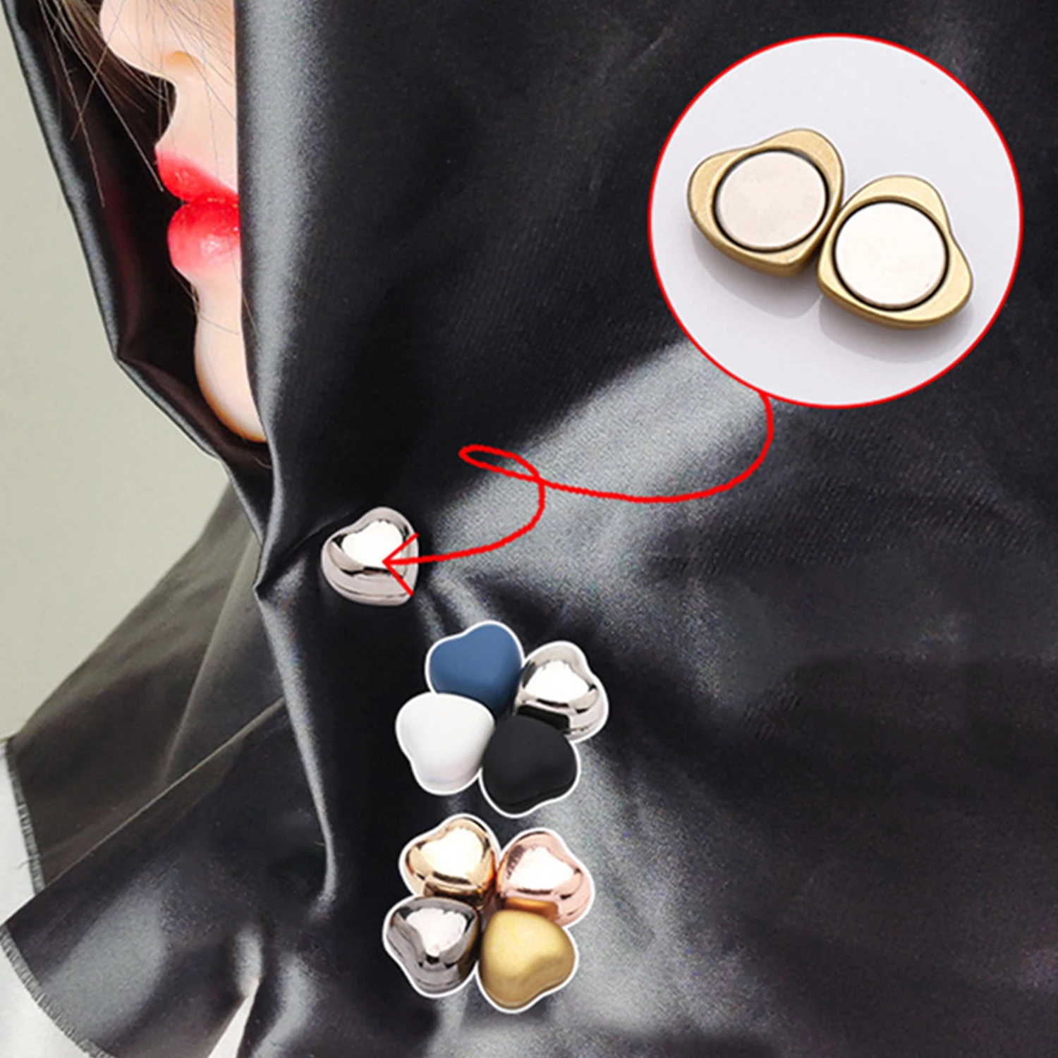 Fashion-Heart-Shape-Muslim-Hijabs-Strong-Magnetic-Pins-Buckle-Women ...