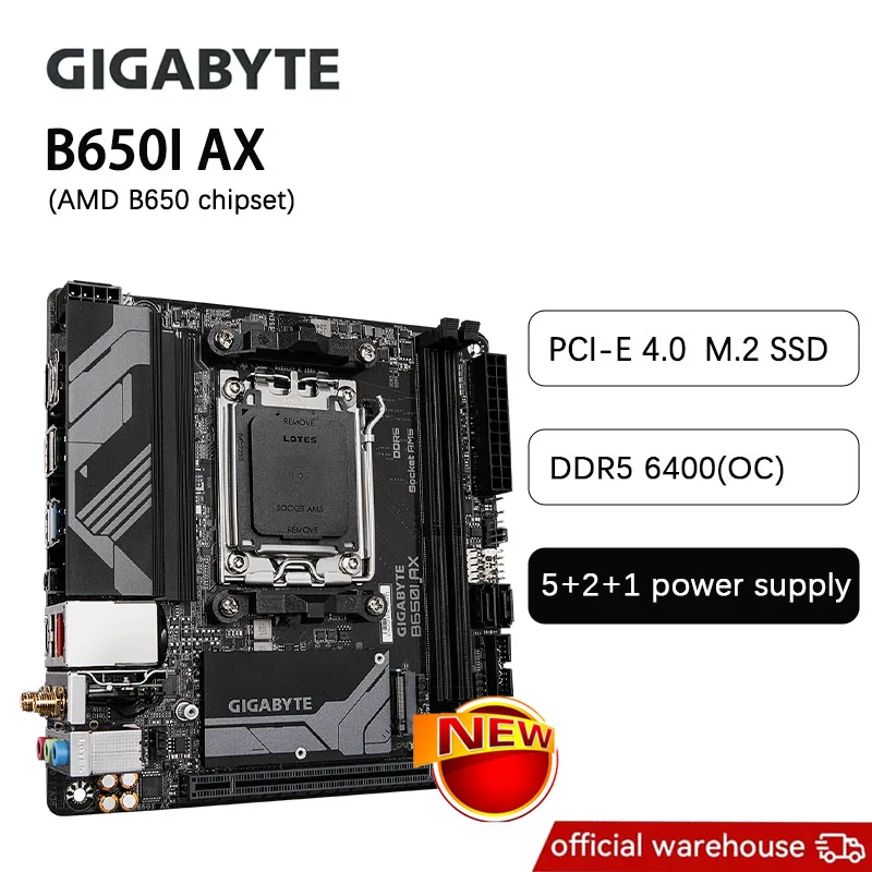 GIGABYTE-B650I-AX-New-Mini-ITX-AMD-B650-DDR5-5-2-1-Phases-Digital-VRM ...