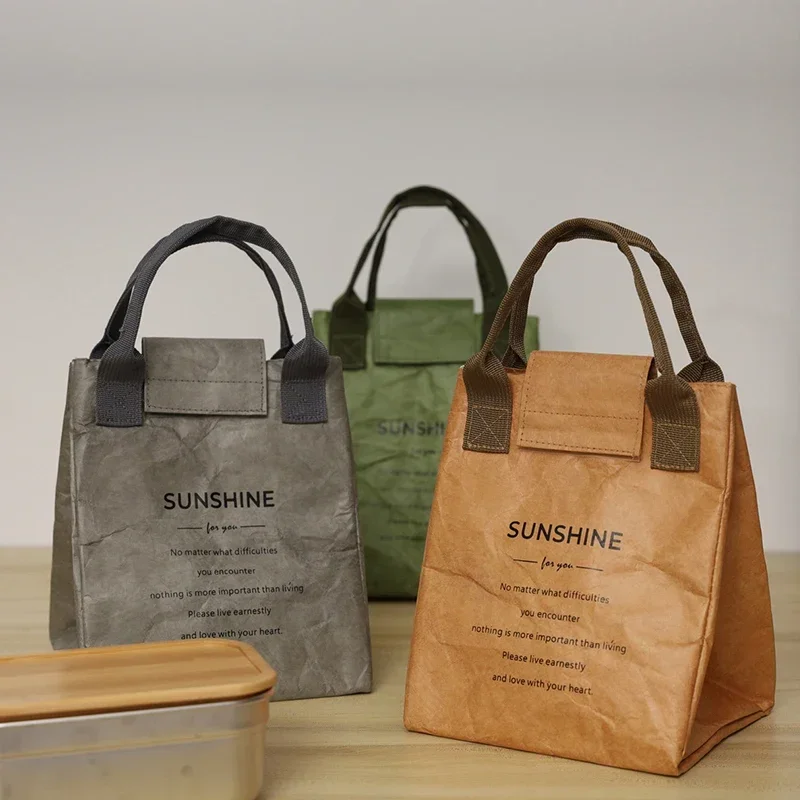 Washable-Brown-Durable-Thermal-Paper-bag-Insulated-Lunch-Tyvek-paper ...