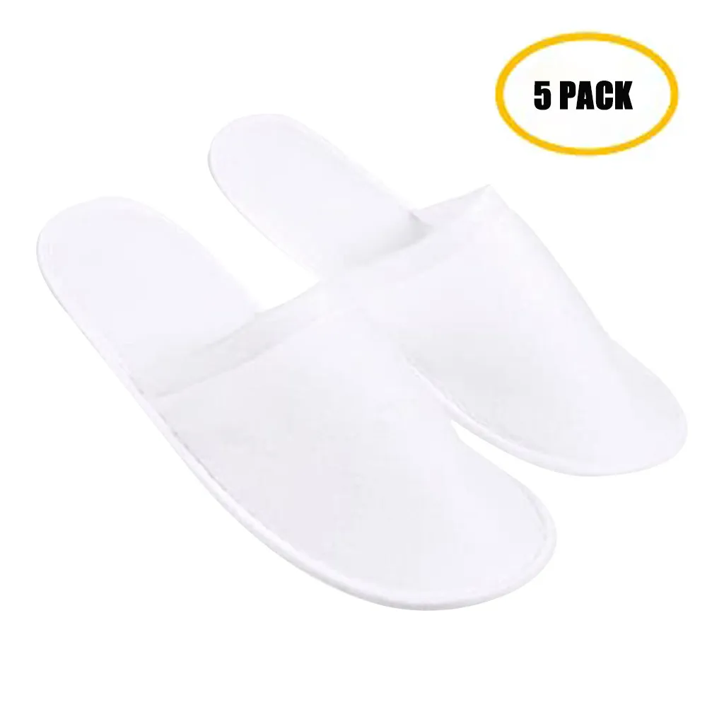 5-pairs-Toe-Shoes-Closed-Unisex-Slippers-Disposable-Spa-Hotel-Slippers ...
