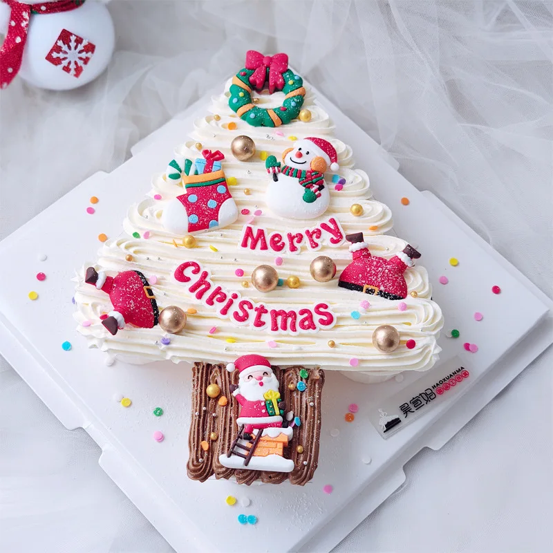 New-Cartoon-Christmas-Party-Cake-Topper-Epoxy-Resin-Snowman-Cartoon ...