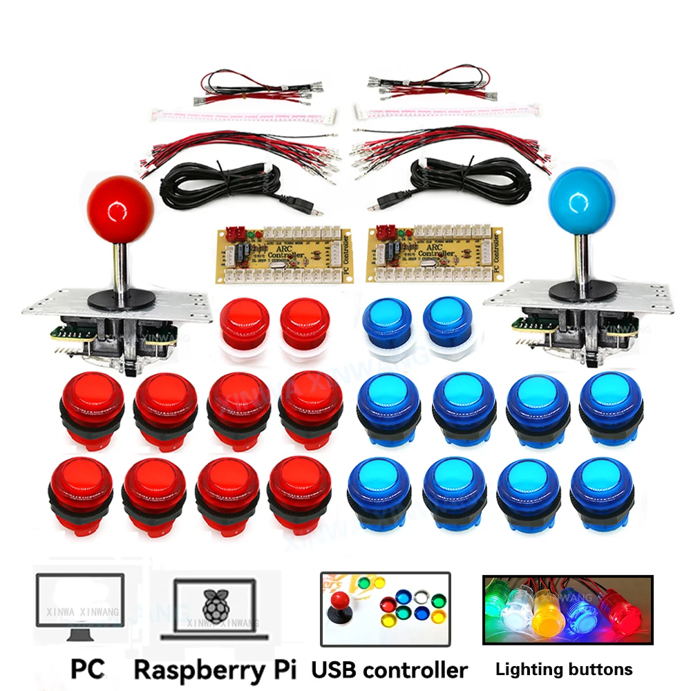 Juego Arcade Joystick Diy Kit Usb controlador de placa de retardo cero ...