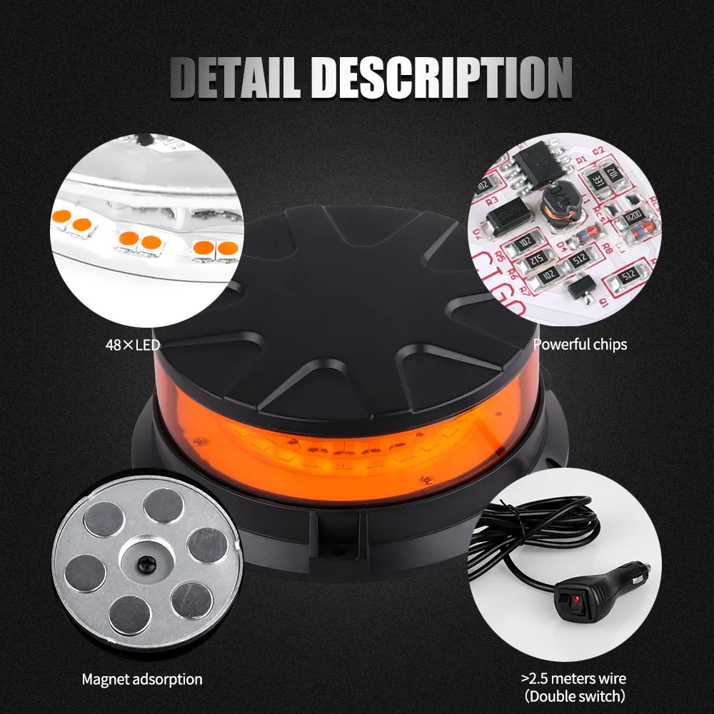 Rotating Emergency Light XHP50 350 Degree Rotating Emergency Light