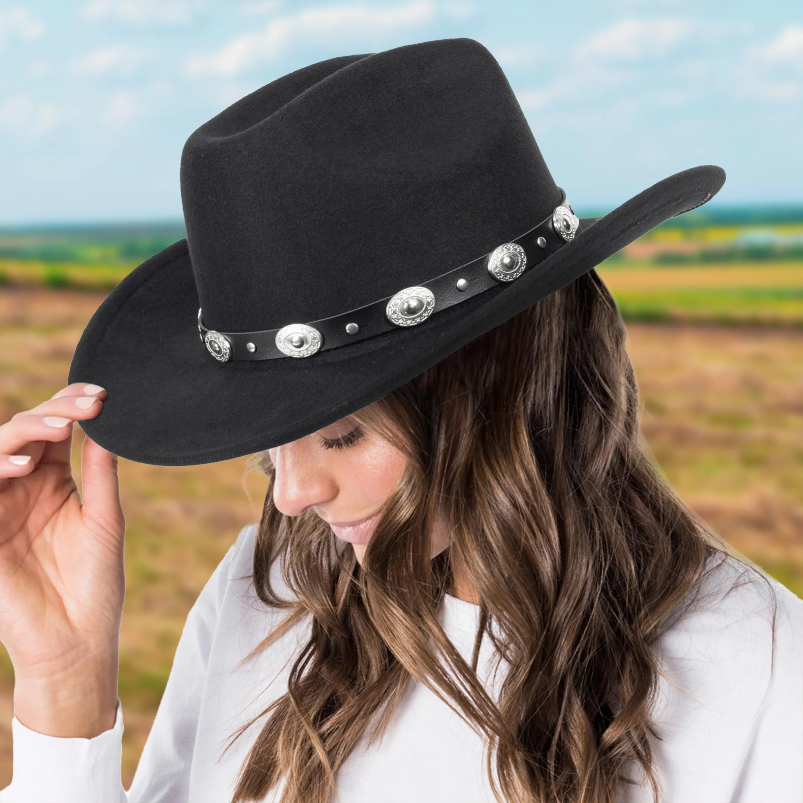 Western Style Cowboy Hat For Women Fashionable Trendy Formal Hat Summer ...