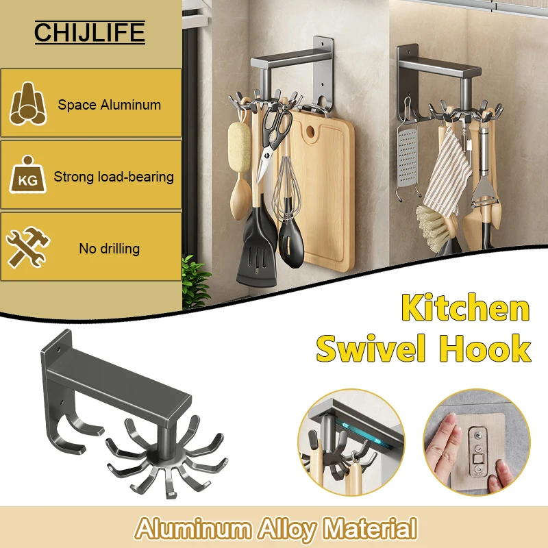 Multi-Purpose-Swivel-Hook-Kitchenware-Organizer-Spoon-Hanger-Kitchen ...