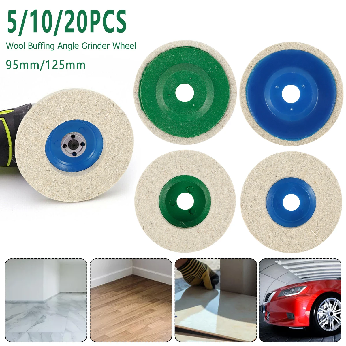 95mm-125mm-Wool-Polishing-Pads-Grinder-Wheels-Buffing-Pads-Wear ...