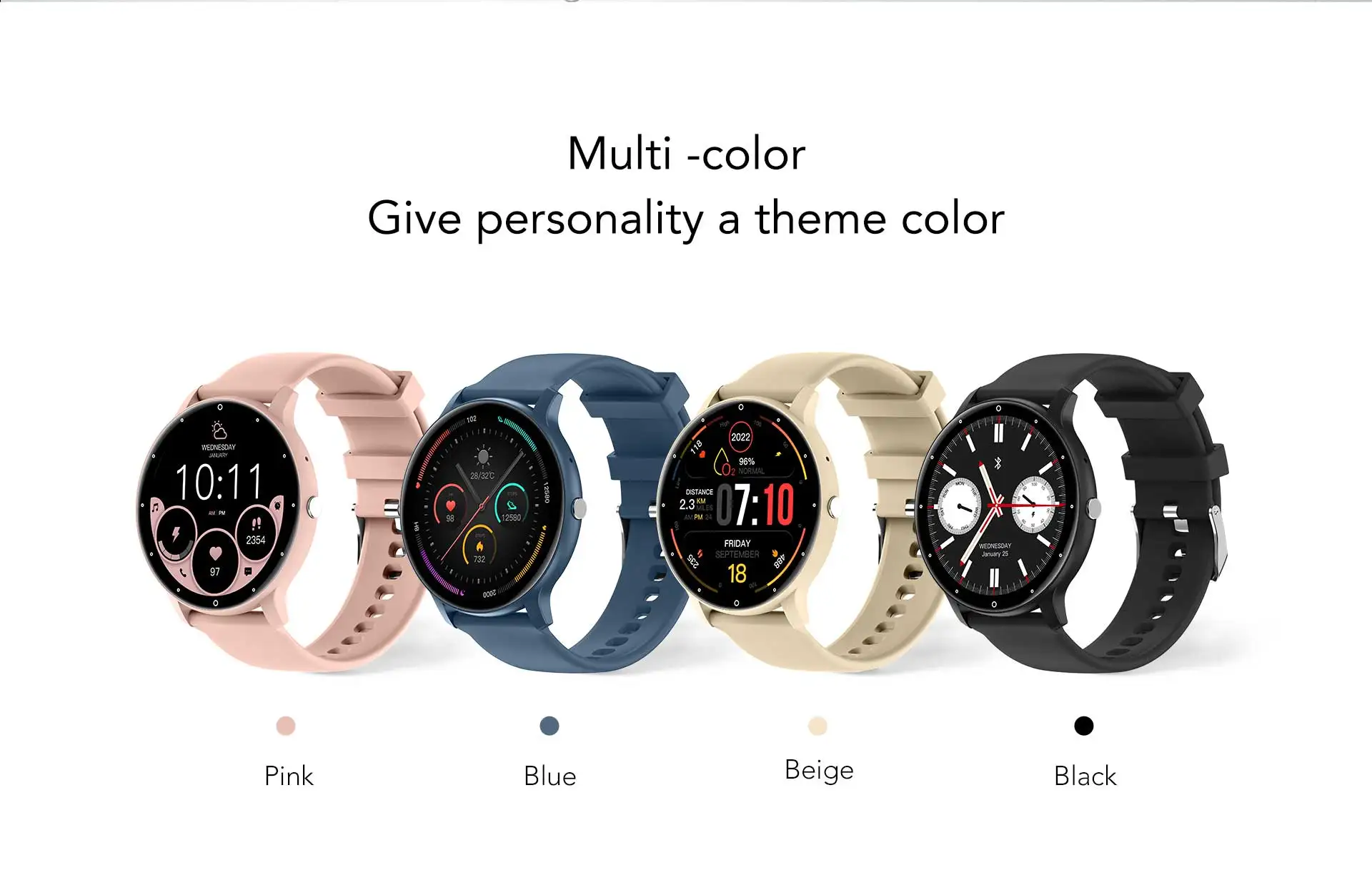 Smart Watch Bluetooth Call Women Voice Assistant Breath Training DIY ...