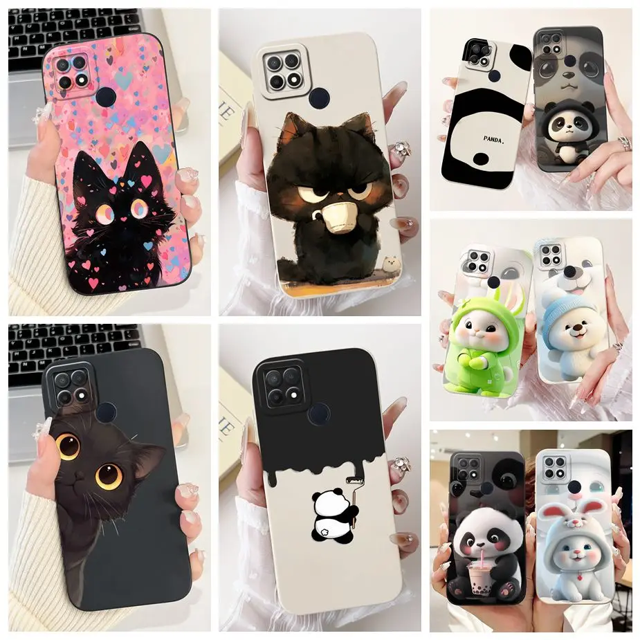 For Oppo A15 Case Oppo A15s CPH2179 Cute Funny Cartoon Cover Shockproof ...