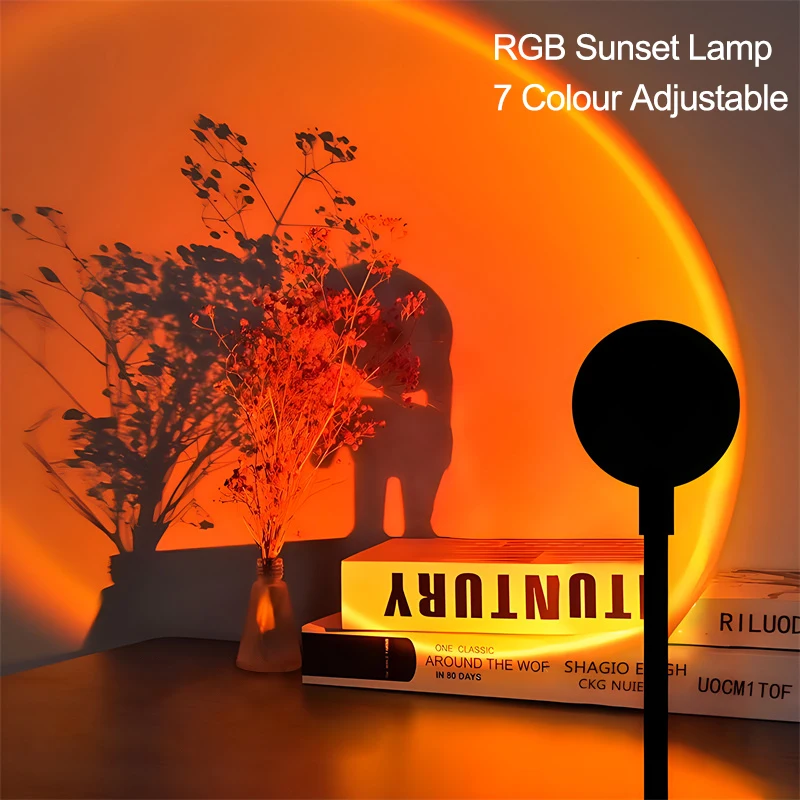 RGB-Sunset-Lamp-USB-Fill-Light-Sunset-Projection-Lamp-Bedroom-Room ...
