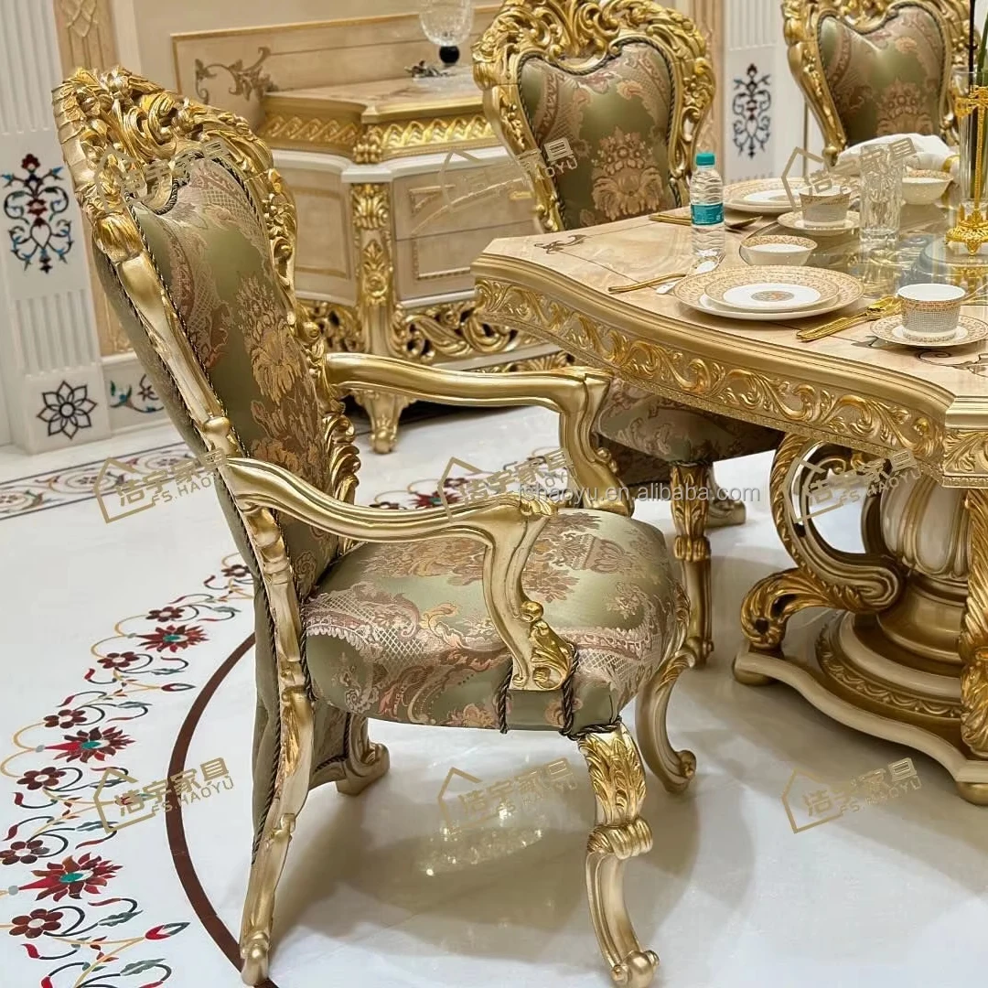 High-end high-quality European solid wood royal dining room furniture ...