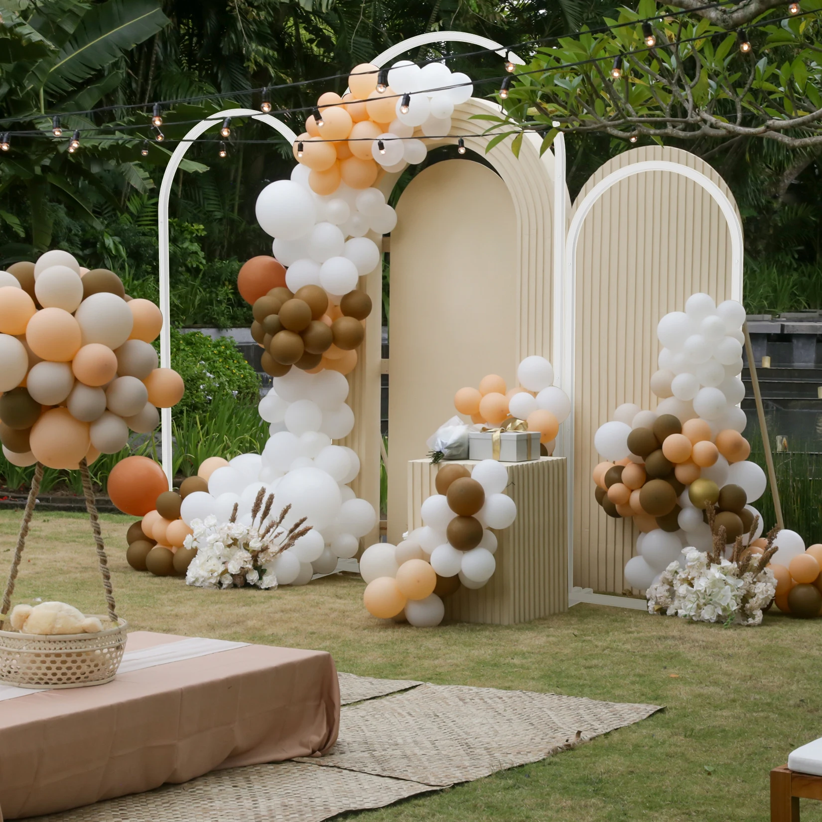 Set-of-3-Wedding-Arch-Balloon-Frame-Metal-Backdrop-Stand-Garden-Floral ...