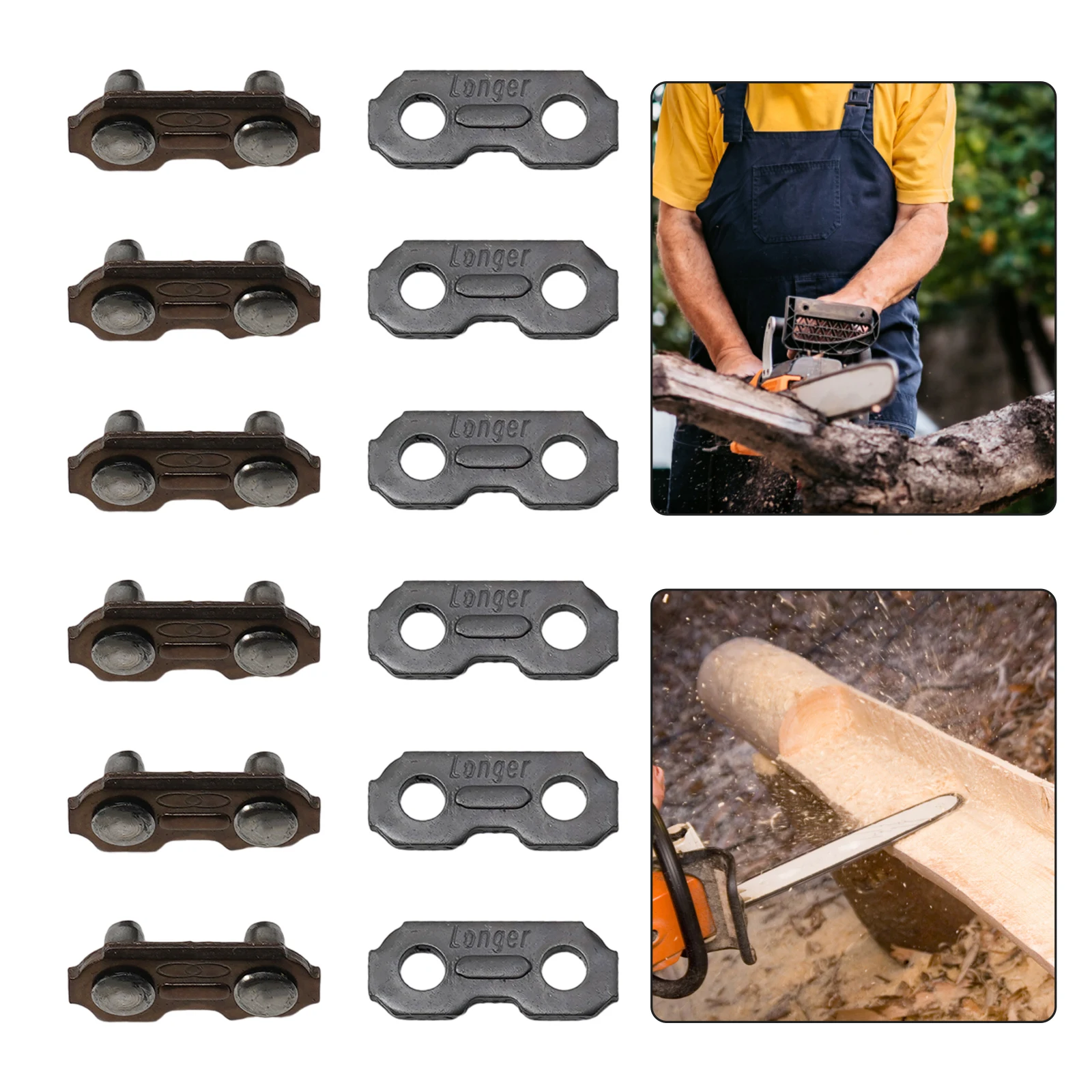 Chainsaw Chain Joiner Link Outdoor 17.4mm X 7.4mm 3/8 0.063 6pcs ...