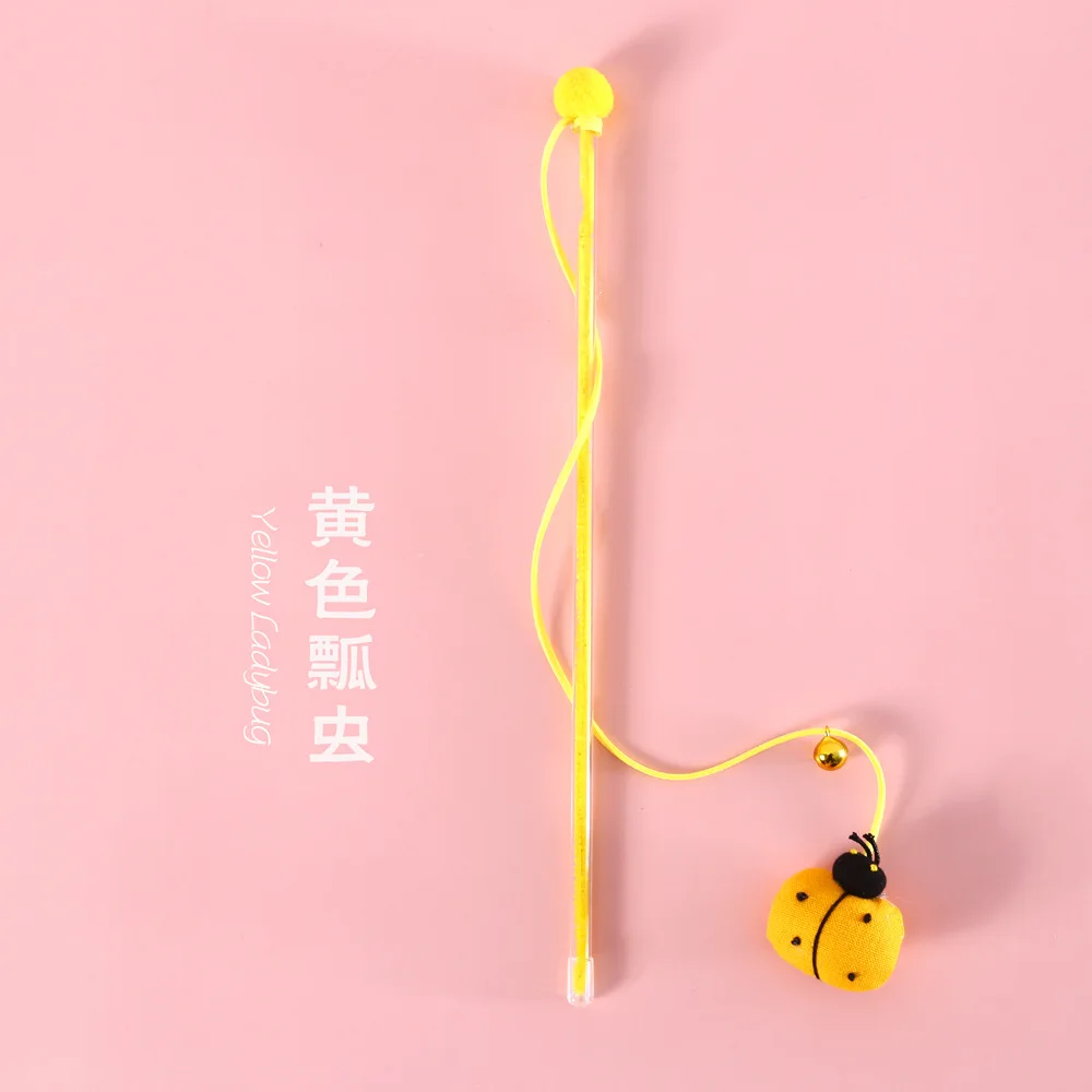 GRELOT CLOCHE,red--Bâton de chat en tissu, dessin animé, boule de ...