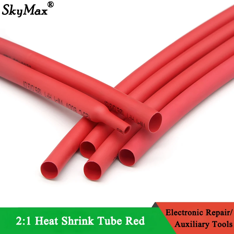 1-50m-2-1-Heat-Shrink-Heatshrink-Tube-Red-Diameter-0-6mm-80mm-Wire ...