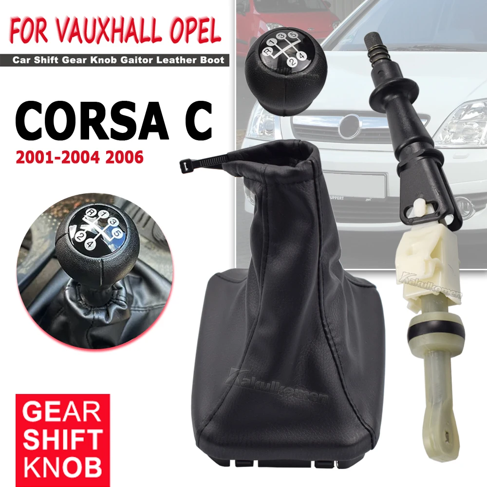 5-Speed-Manual-Gear-Shift-Knob-Leather-Gaiter-Boot-Cover-For-Opel-CORSA ...