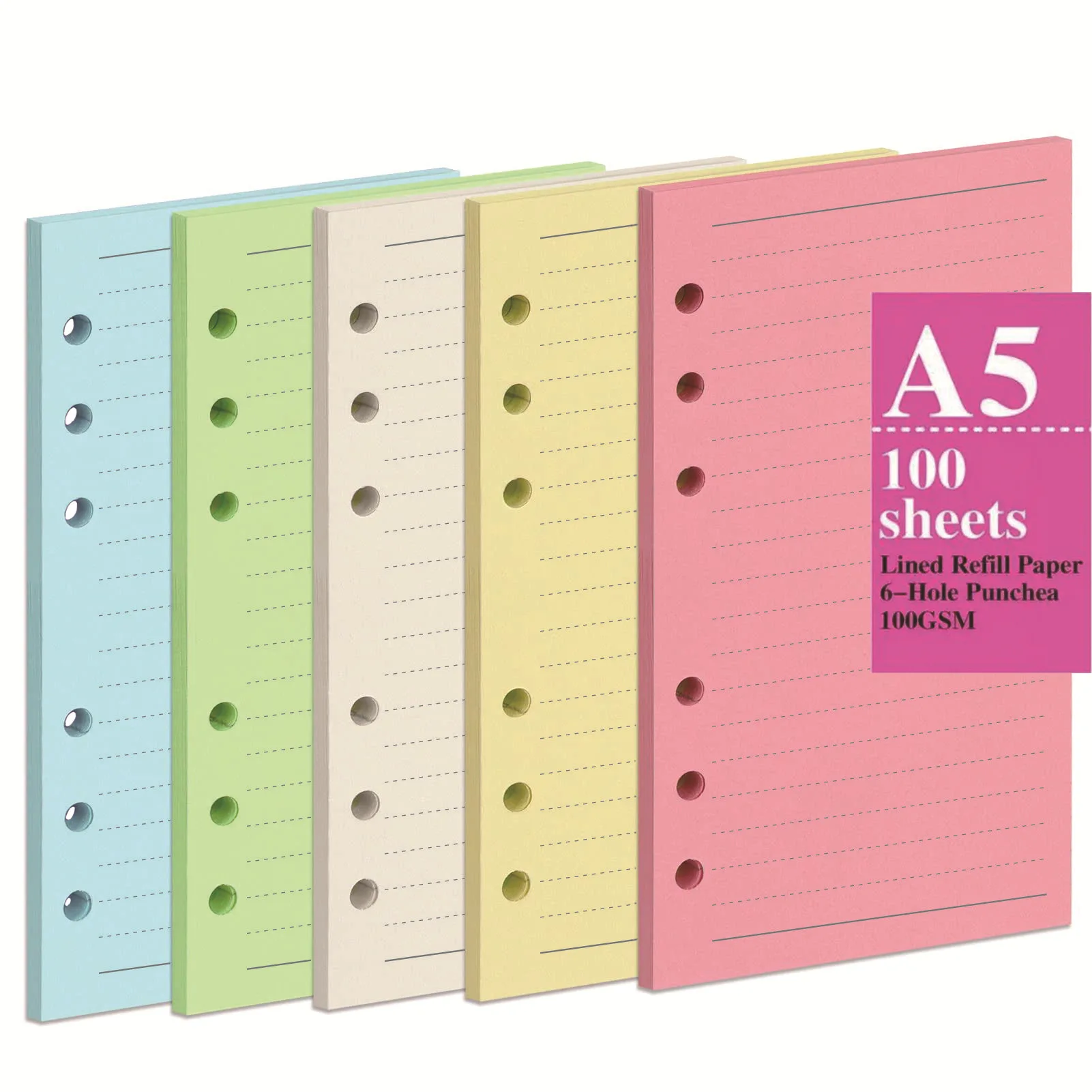 A5-A6-Colorful-Loose-leaf-Replacement-Line-Grid-Blank-Point-Paper ...
