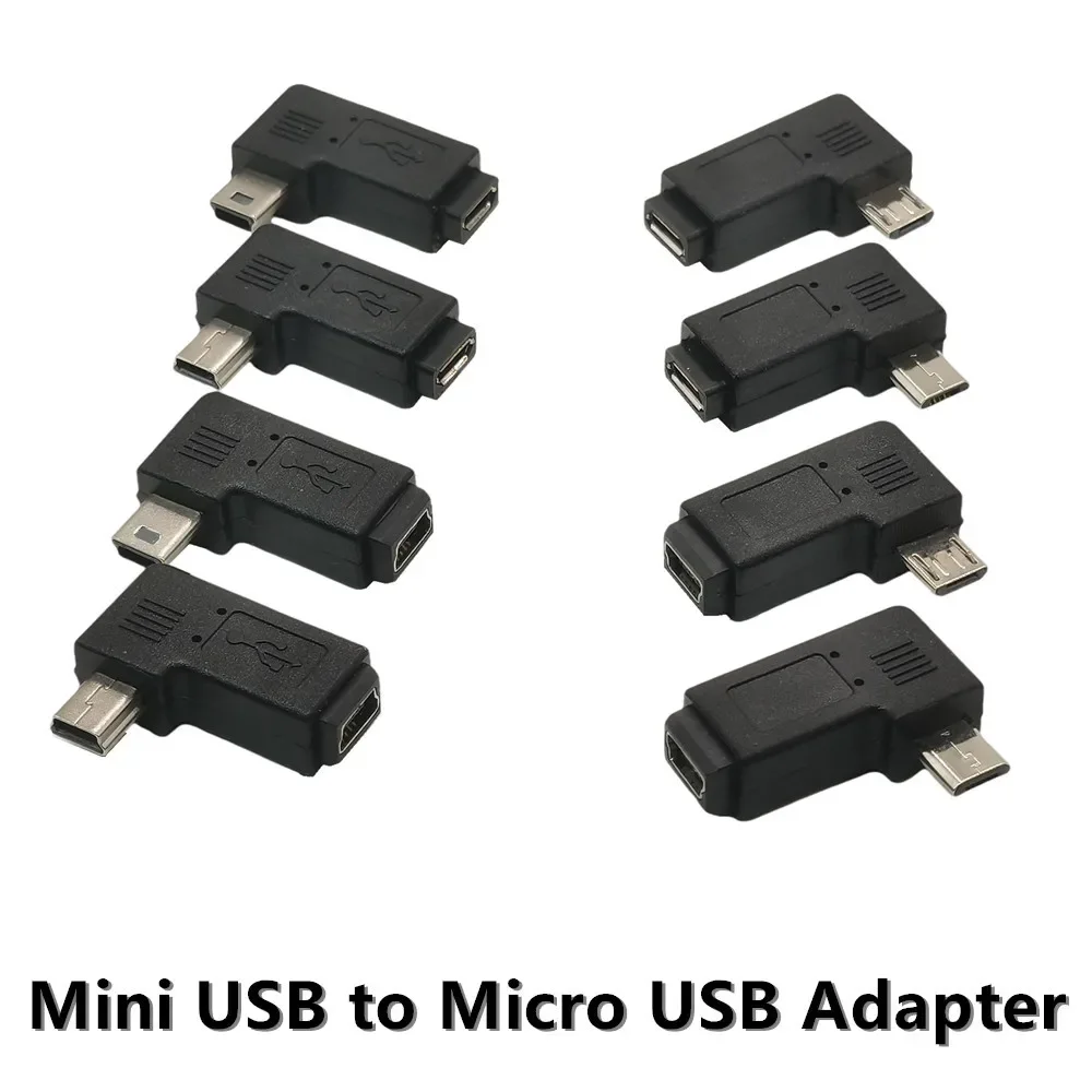 New-Mini-USB-to-Micro-USB-Adapter-Plug-90-Degree-Left-Right-Angle-Micro ...