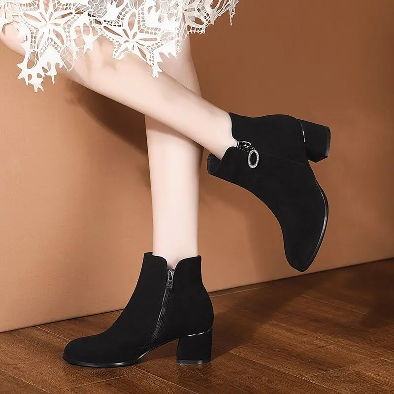 Botas-cortas-para-ir-al-trabajo-europeas-y-americanas-zapatos-de-tac-n ...