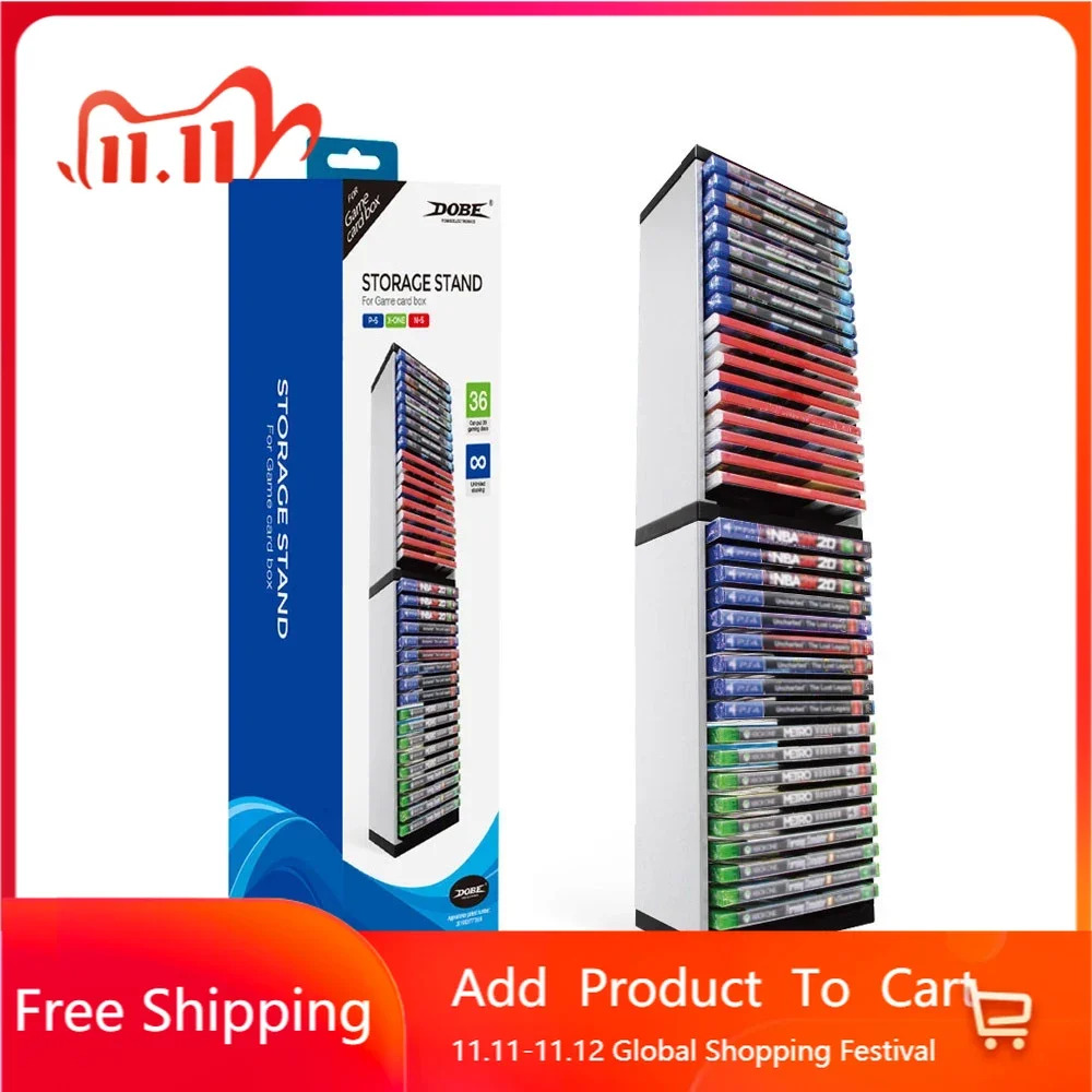 For-PS5-Game-CD-Box-Bracket-Holder-12-36-PGame-Disc-Storage-Tower-Shelf ...