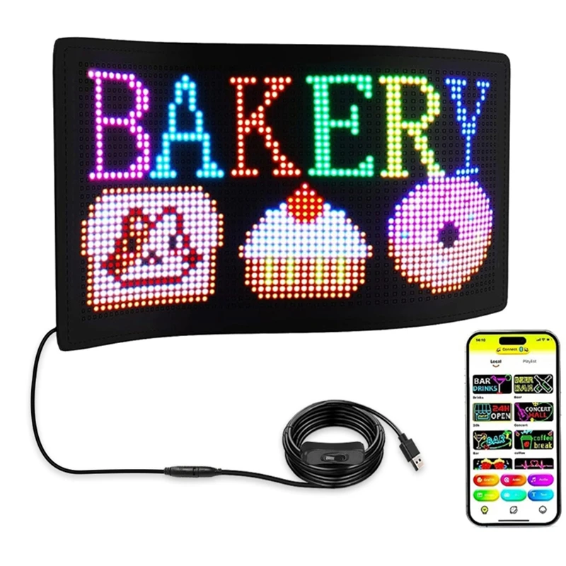 Advertising-LED-Car-Sign-Digital-Messages-Scrolling-Text-Screen-USB-5V ...