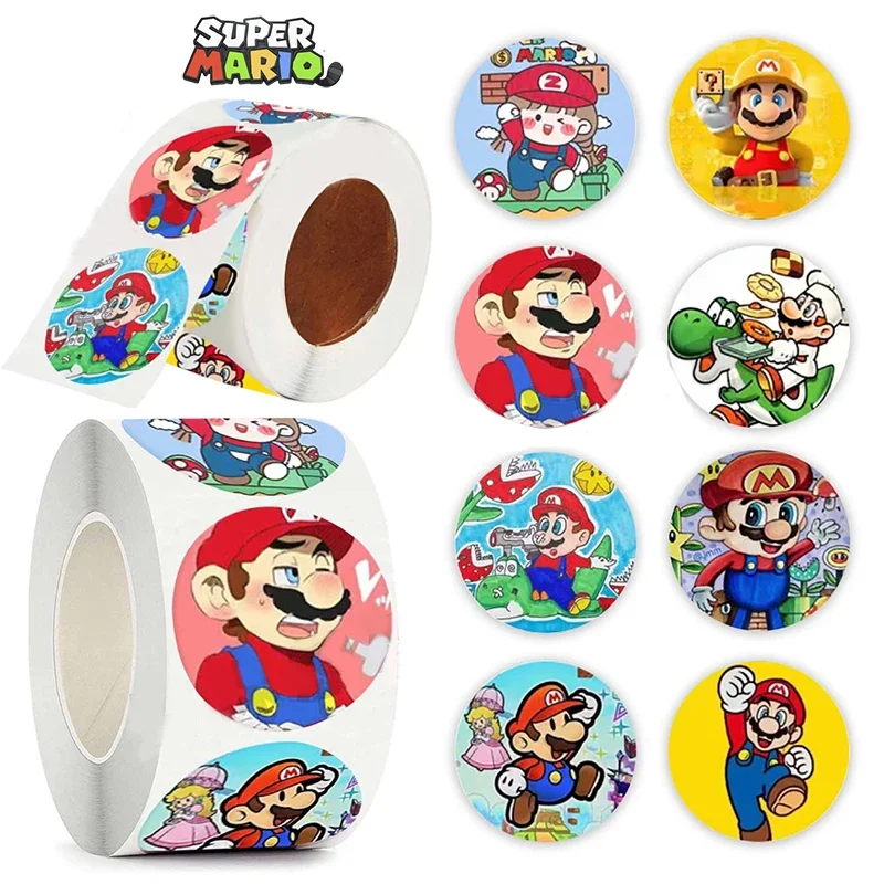 Pegatinas-decorativas-de-Super-Mario-Bros-para-ni-os-rollo-de-pegatinas ...