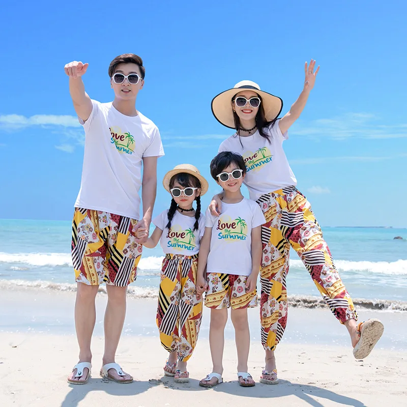 Parent-child-Matching-Outfits-Vacation-Family-Beach-Clothes-Dad-Son ...