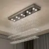 Elegant Rectangular Raindrop Crystal Chandelier - Lighting4Home