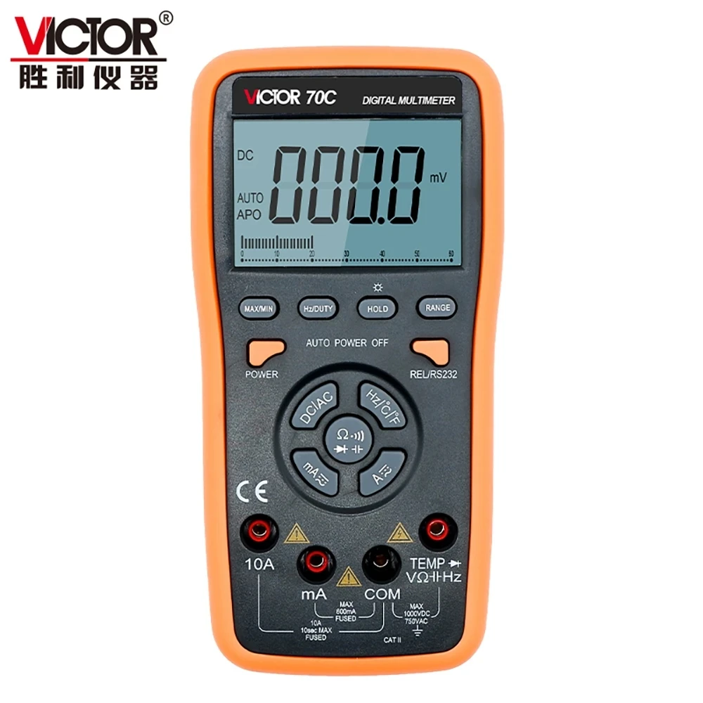 Victor-70C-Digital-Multimeter-6000-Counts-Auto-Range-Meter-LCD-Display ...