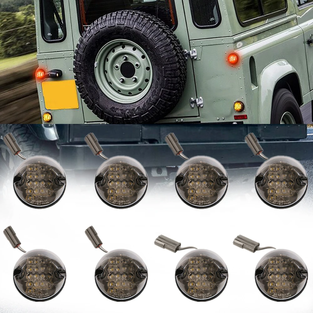 8PCS-Smoked-Lens-Complete-LED-Lamp-Upgrade-Kit-For-Land-Rover-Defender ...