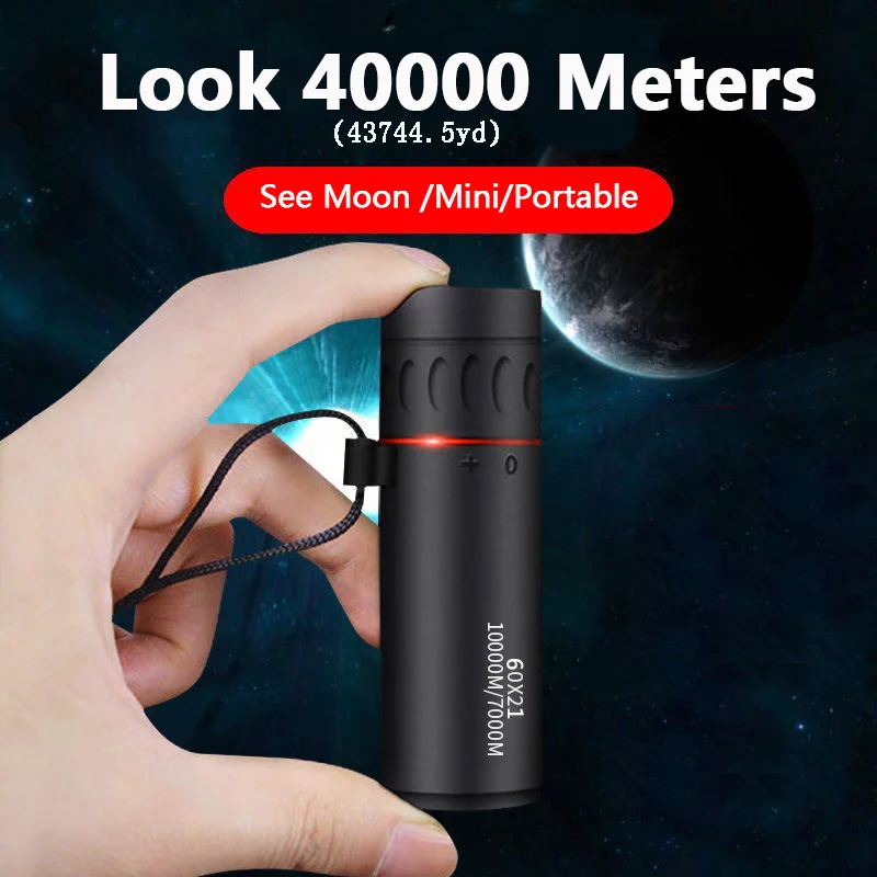 60X21 Mini Monocular Telescope HD 10000 Meters Portable High Quality ...