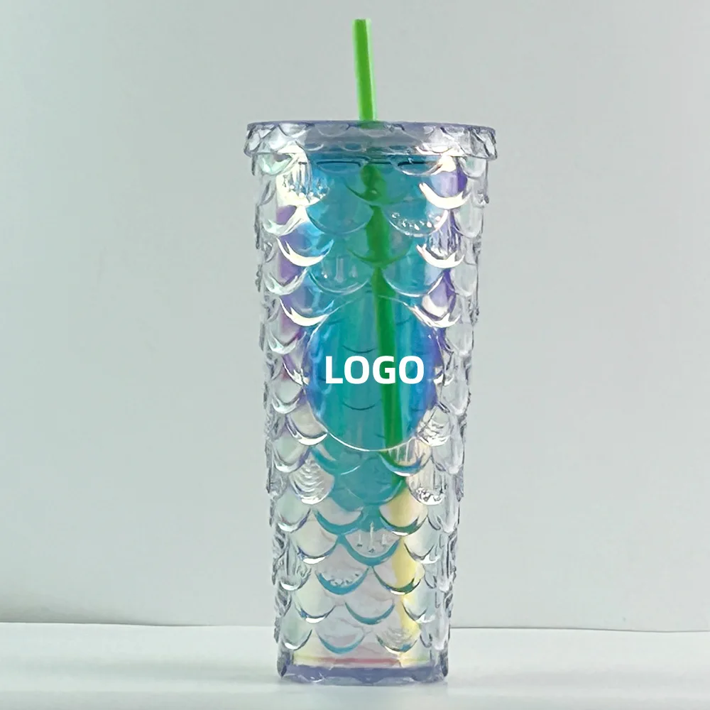Creative-Advertising-Gift-Cup-Double-Layer-Plastic-Straw-Cup-710ml ...