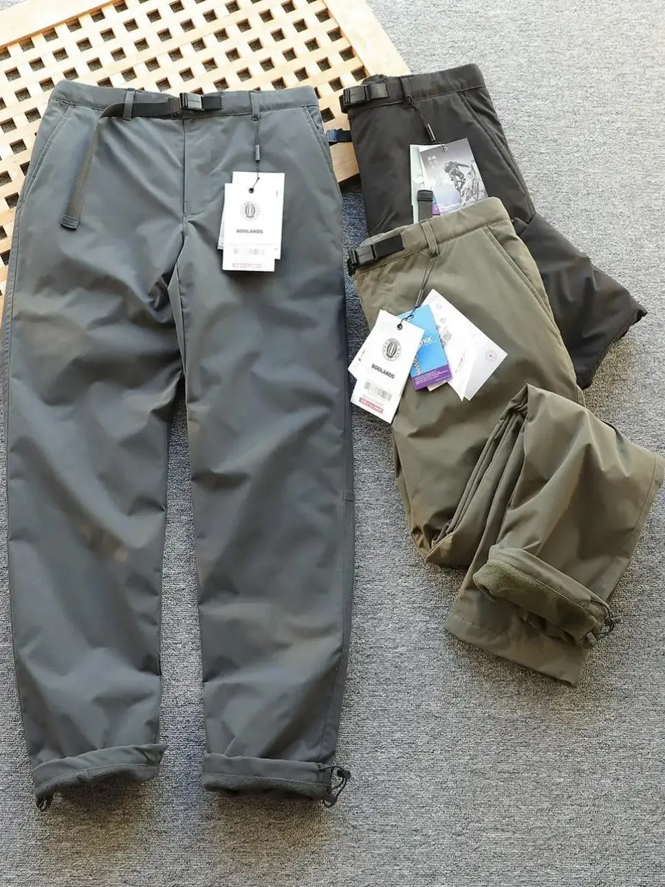 Thickened Fleece Soft Pants Men's Outdoor Winter Casual Sports Straight ...
