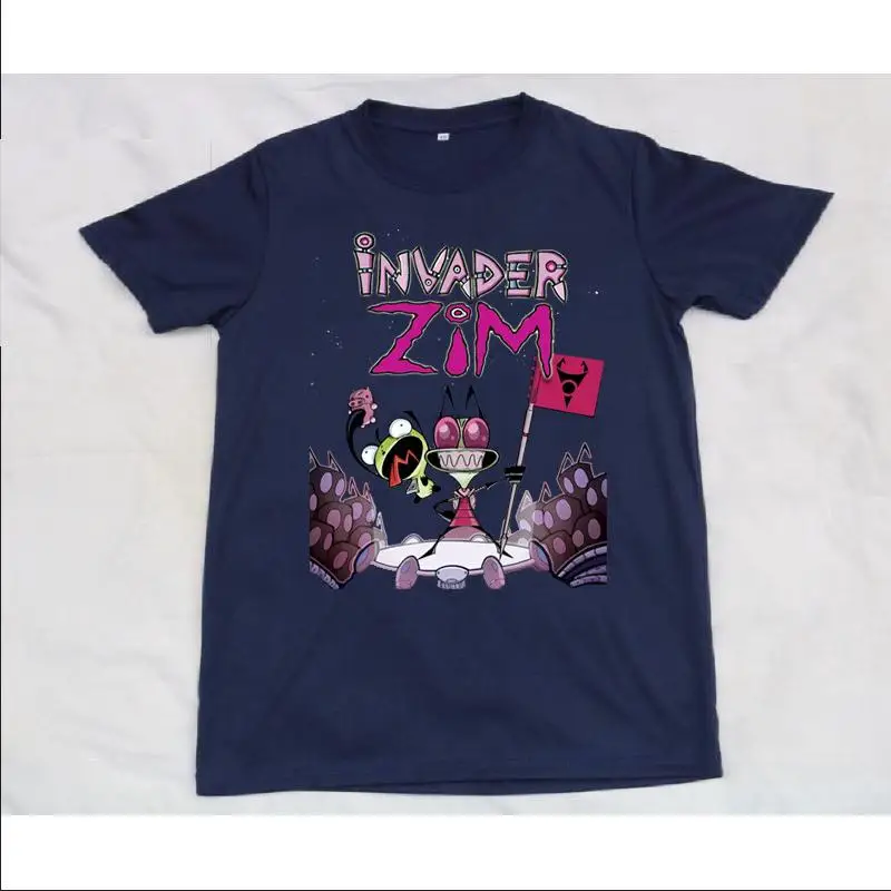 Invader Zim Poster Navy Blue T Shirt Cotton 8D595 - AliExpress 200000343