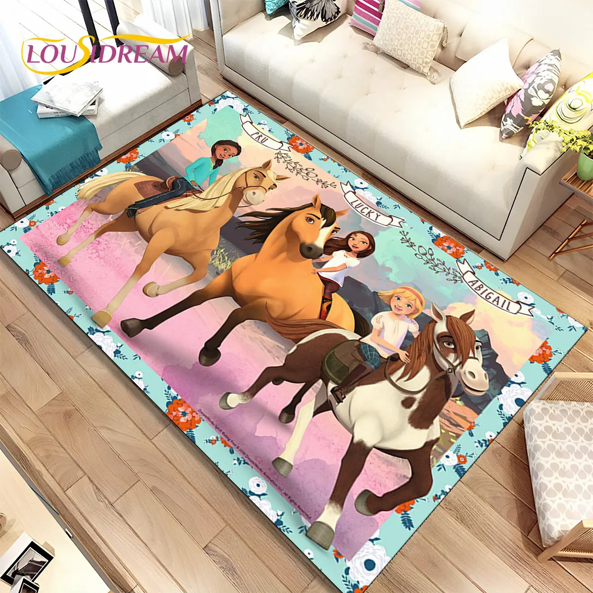 Spirit-Riding-Free-Horses-Cartoon-Area-Rug-Carpet-Rug-for-Home-Living ...
