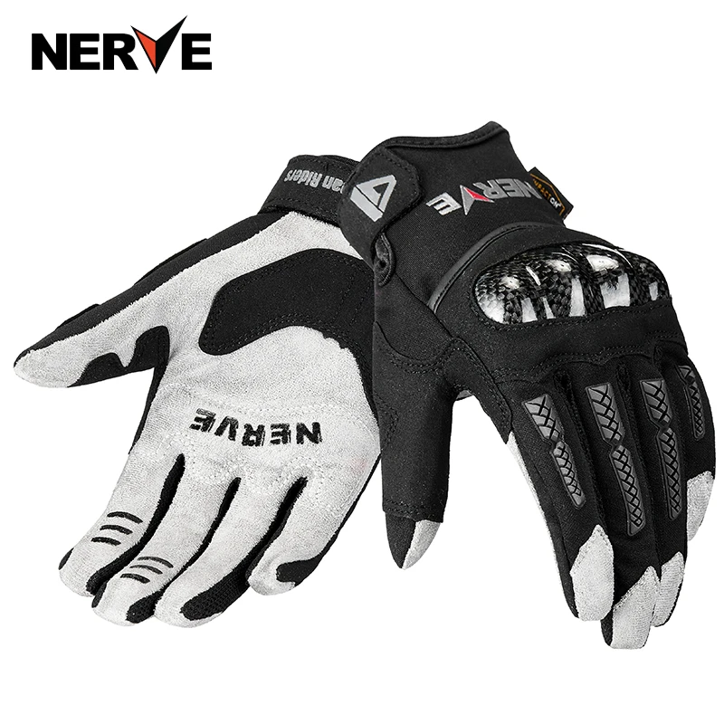 NERVE Motorcycle Gloves Men Women Breathable Full Finger Guantes Non ...