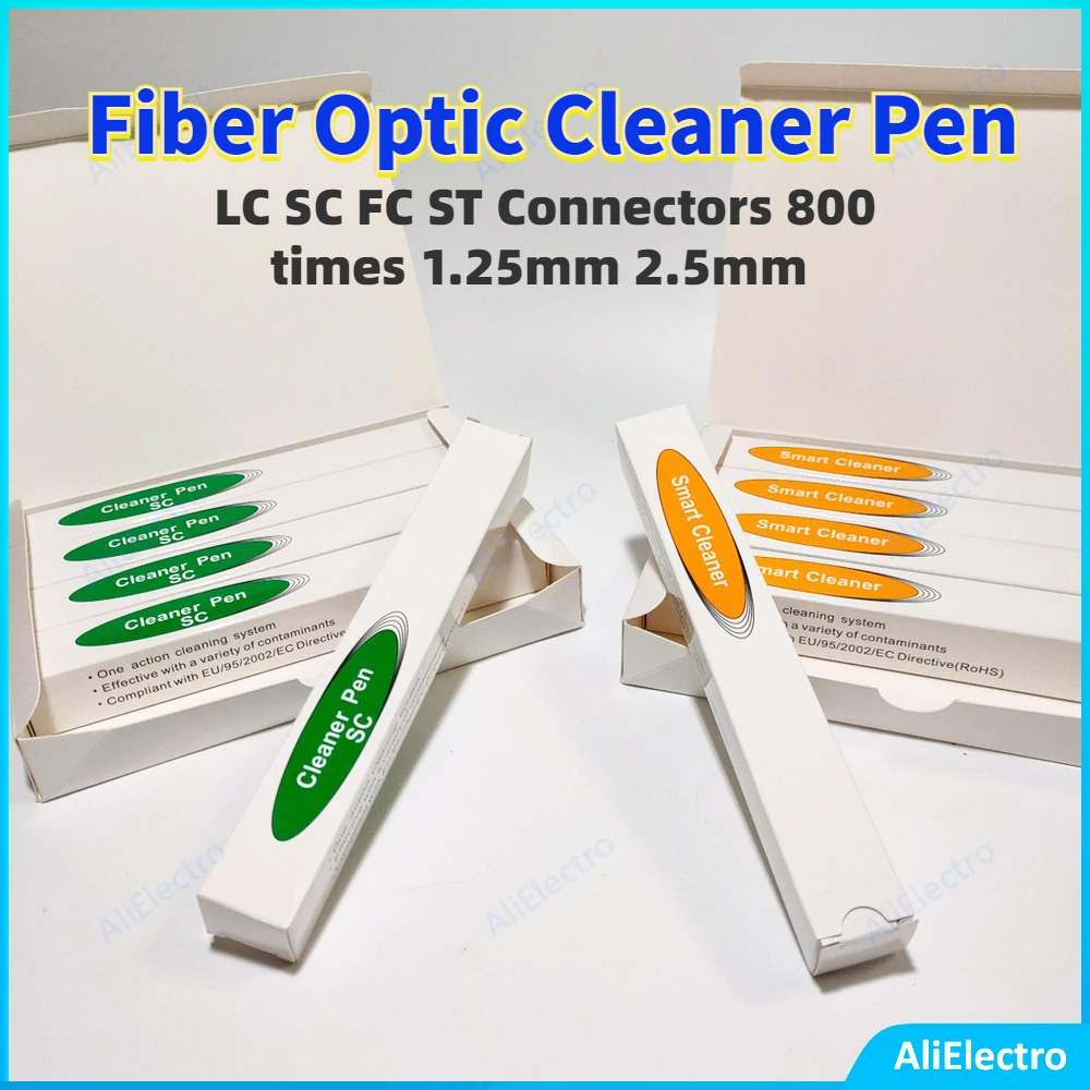 5PCS-Fiber-Optic-Cleaner-Pen-LC-SC-FC-ST-Connectors-Adapters-One-Click ...