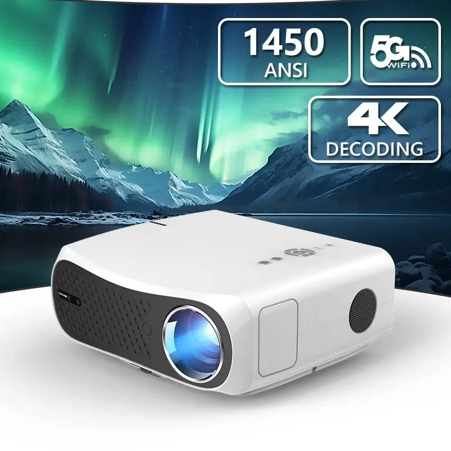 1450-ANSI-High-Brightness-Projector-4k-wifi-Android-5G-for-home-movie ...