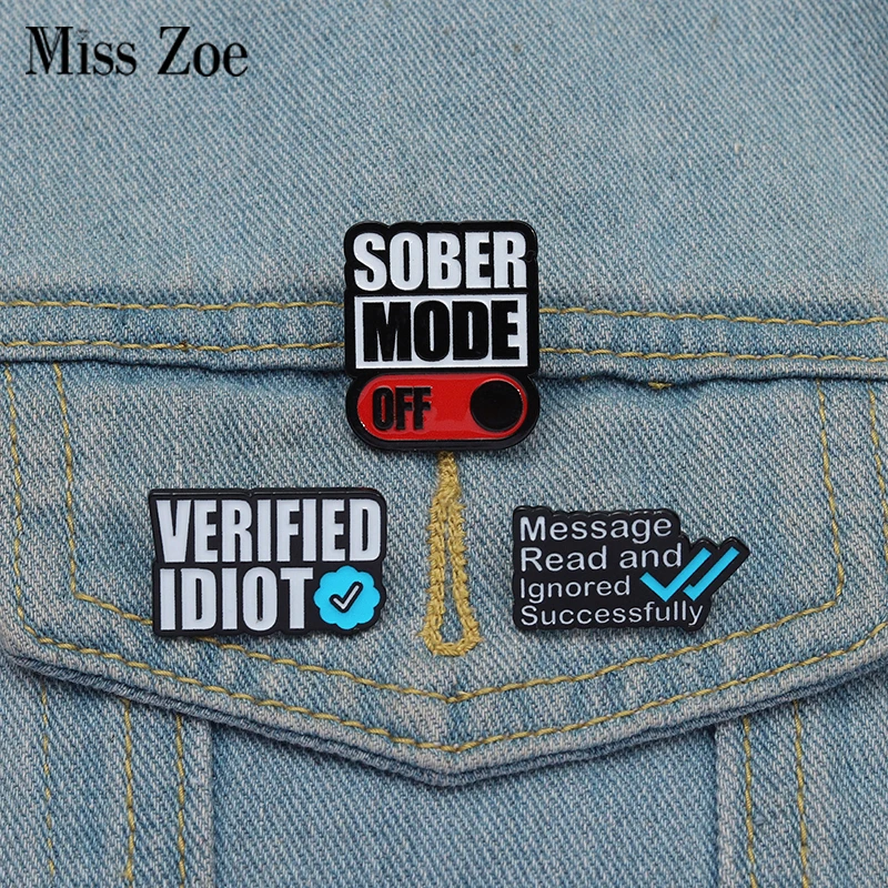 Humor-Enamel-Pins-Custom-Message-Read-and-Ignored-Successfully-Brooches ...