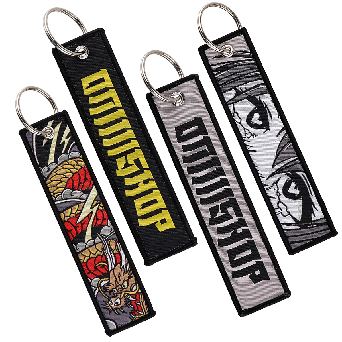 Anime Dragon Embroidery Key Fobs Key Tag Keychain For Car Keys Backpack ...
