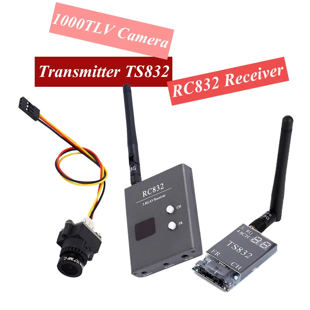 RC832 Receiver +1000TVL + TS832 camera 48CH 5.8G 600mw 5km Wireless AV ...