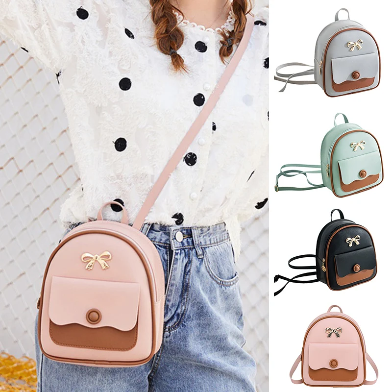 Fashion-New-Bow-Mini-Backpack-Small-Backless-Bag-Multi-Functional-Girls ...